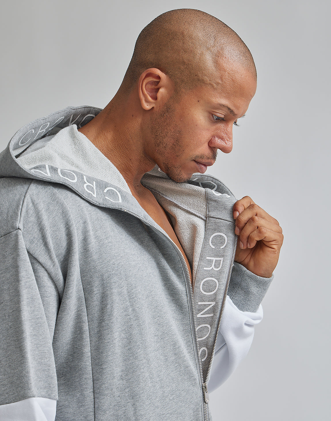 CRONOS FACING ZIP HOODIE【WHITE】
